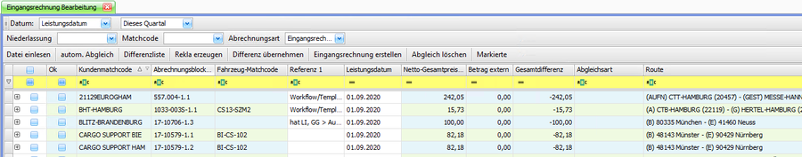 csJOB:Abrechnung/Automatischer Abgleich von Eingangsrechnungen – cargo support